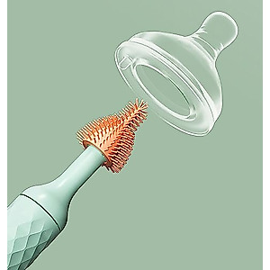 vljsfkh Bottlespark Bottle Cleaner, Bottle Spark Cleaner, Electric Baby Bottle Cleaner, Automatic Bottle Cleaner Brush Bottle Soap, 360 Rotation, Soft, Waterproof, Wall Hanging, USB Charging