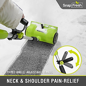 SnapFresh 20V Snow Shovel Cordless,12” Electric Snow Thrower kit,Adjustable Handle, Directional Plate, Handheld Battery Powered Snow Thrower for Driveway Clearing,4.0Ah Battery & Fast Charger Included