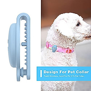 Skywin Silicone Airtag Cases for Pet Collar - Airtag Dog Collar Holder Protects Device from Dust, Damage, Loss - Easily Clip Anti-Lost Airtag Collar Holder for Pet, Cat, Dog Tag Collar (Light Blue)