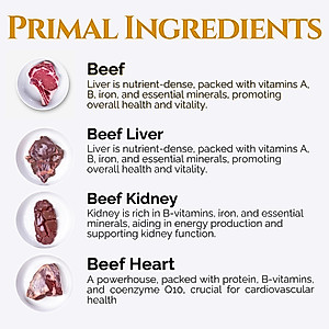 Whole Beast - Organ Blend Dog Treats - Skin & Coat, Digestion, Cognitive Function, and Energy - Beef, Liver, Heart, Kidney, Bone Broth and Blood - Whole Prey - 6oz