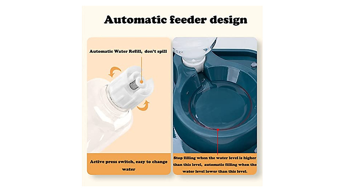Automatic Double Pet Bowl Set - Water & Food Dispenser, No-Spill