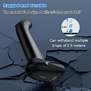 Symcode 2D Wireless Barcode Scanner,Bluetooth6.0 & Wireless2.4G & USB Wired Connection, 1D QR Bar Code Reader Scanner Automatic Fast Precise scanning for Smart Phone, Tablet, PC