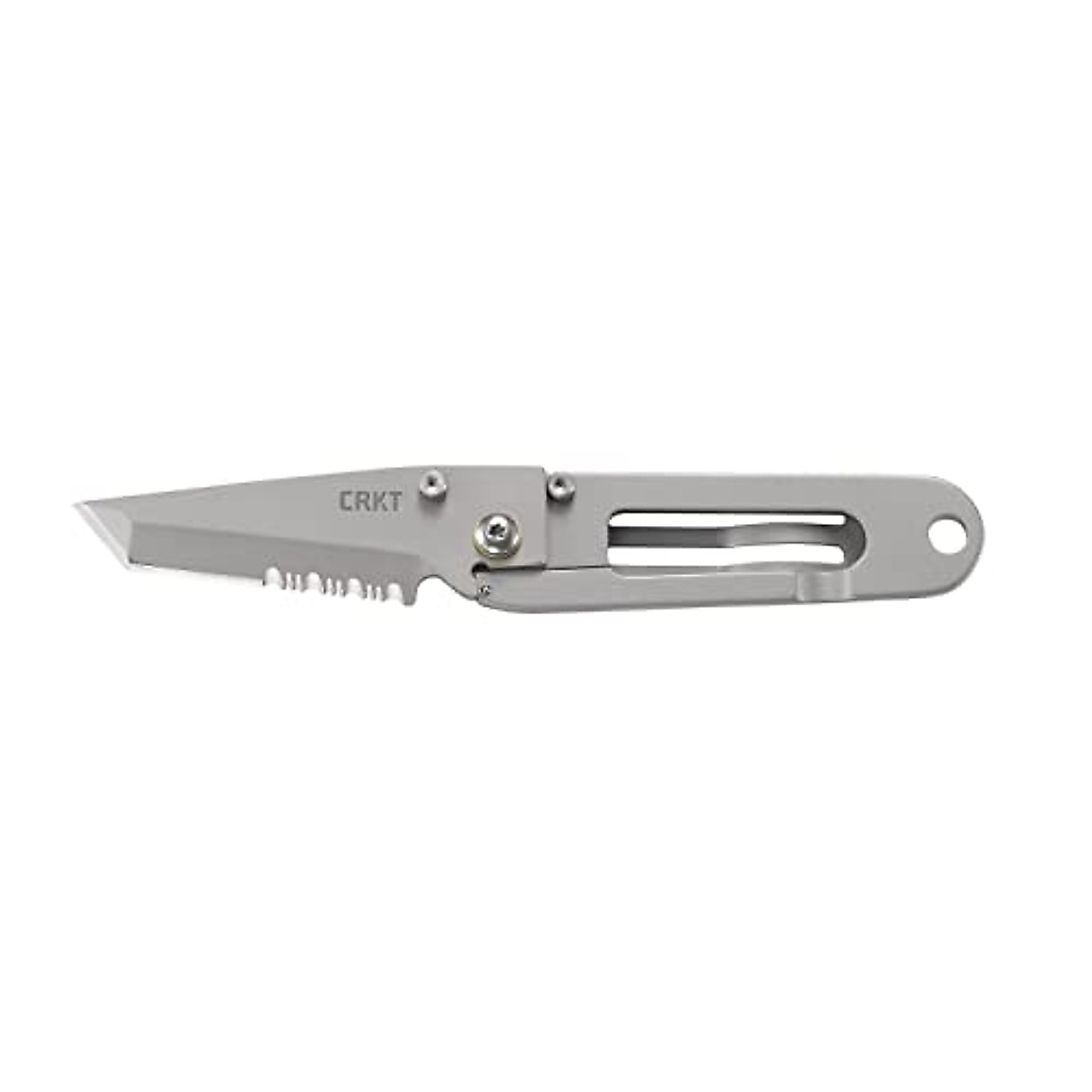 COLUMBIA RIVER KNIFE & TOOL K.I.S.S. EDC Folding Pocket Knife: Compact Everyday Carry, Dual Grind Tanto, Serrated Frame Lock, Skeletonized Handle, Pocket Money Clip 5510