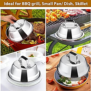 4Pcs Melting Domes, Joyfair 6.5 Inch Small Cheese Basting Covers, Stainless Steel Outdoor Griddle Dome For BBQ Flattop Grilling Cooking Steaming Teppanyaki, Heavy Duty & Dishwasher Safe