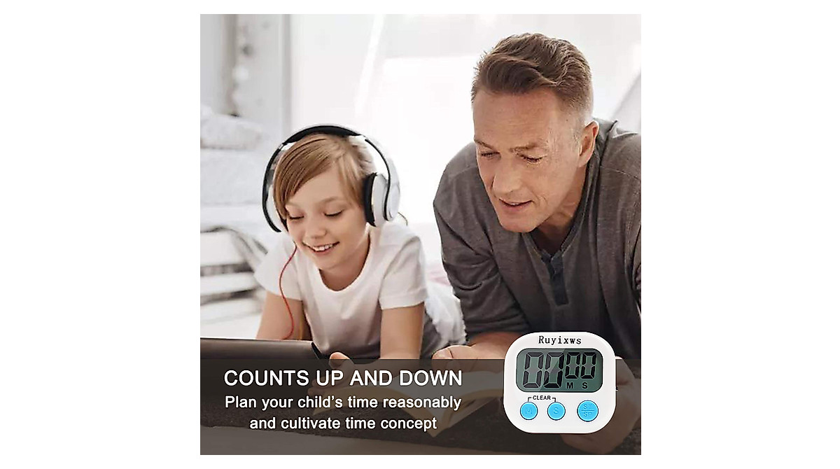 Ruyixws 6 Pack Digital Timer with LCD Display & Loud Alarm