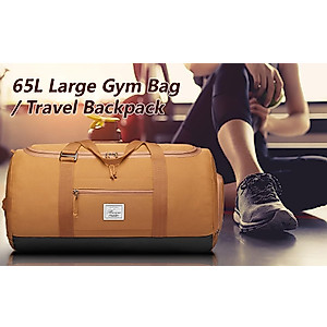 Brozoza Travel Duffle Bag for Men 65L Large Size Traveling Duffel Bag Weekender Overnight with Shoes Compartment Multifunctional Sports Gym Bags