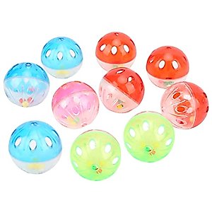 Bird Chew Toy Ball, 10Pcs Colorful Plastic Parrot Cage Bird Ball Toy Jingle Balls Cage Accessories Parakeet Chewing Pet Bite Ball for Chewing Training Biting