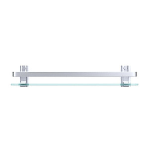 Melairy Bathroom Glass Shelf Tempered Glass Rectangular Extra Thick Aluminum Silver Sand Sprayed Wall Mounted 9.84 inches
