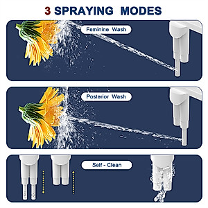 Left Hand Bidet Attachment for Toilet - Left Hand Bidet Non-Electric,Self-Cleaning,Adjustable Water Pressure,Retractable Dual Nozzles for Frontal & Rear Wash,Lever Control