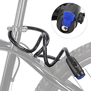 Combination Bike Lock 1.2M Resettable Basic Bike Cable Locks with 2Keys and Mounting Bracket Rack