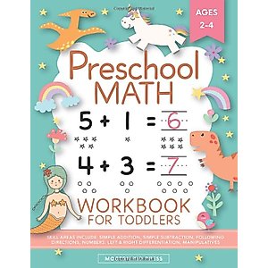 Preschool Math Workbook for Toddlers Ages 2-4: Beginner Math Preschool Learning Book with Number Tracing and Matching Activities for 2, 3 and 4 year olds and kindergarten prep