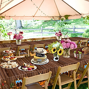 Hegbolke 2 Pack Western Tablecloths - Western Birthday Table Cover Wild West Theme Saloon Yeehaw Scene Setters Tablecloth for Western Theme Baby Shower Birthday Party, 86.6 x 51.2 Inch