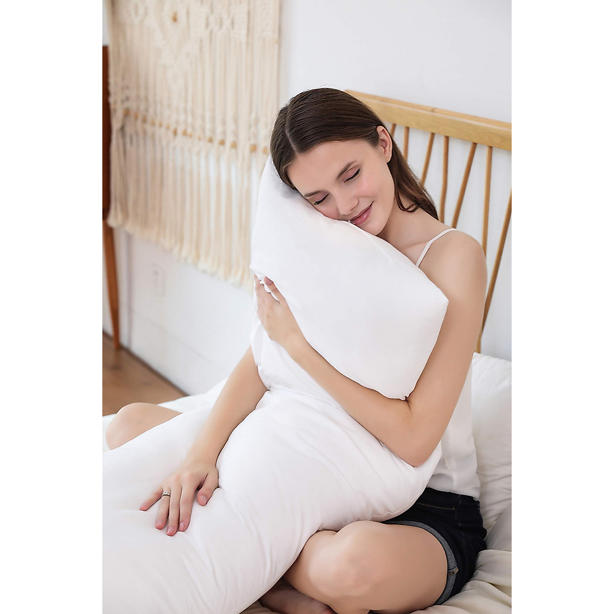 EVOLIVE Ultra Soft Microfiber 21"x54" Long Body Pillow, Full Body Pillow Insert Pregnancy Pillow (21"x54" Body Pillow)