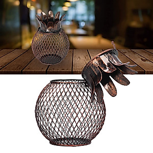 Restokki Wine Cork Container Iron Pineapple Shaped Wine Bottle Picture Frames Cork Storage Box Ornament for Home Bar Decoration