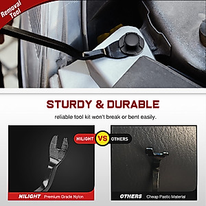 Nilight 100PCS Nylon Bumper Rivet Fender Clips OEM Replaces Nissan: 01553-093210 8mm,1PC Bonus Fastener Remover
