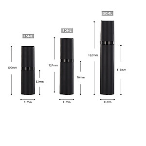 3 Pack Black Airless Pump Bottle Travel Lotion Bottles Cosmetic Cream Bottle Vacuum Pump Bottles Makeup Dispenser Container (30ml/1oz)