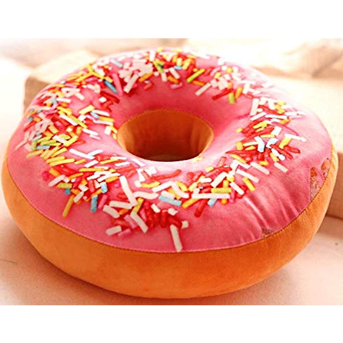 Nunubee Round Doughnut Back Stuffed Cushion Throw Pillow Plush Play Toy Doll for Office Chair Car Pattern 2