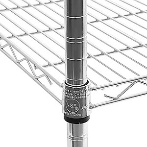 Seville Classics UltraDurable Heavy Duty NSF Solid Steel Wire Rack Storage Unit Organizer for Garage, Warehouse, Office, Restaurant, Classroom, Kitchen, 5-Tier Shelving, 24" W x 18" D