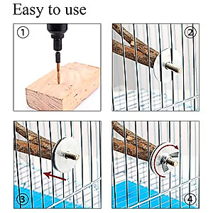 Bird Cage Screws Bird Perch Screws Bird Stand Platform Accessories 20 Washers 10 Screws 10 Wing Nuts 1 Drill Tool Hardware for Fixing Bird Playground Perch Food Bowls Feeder Breeding Box (10 Sets)