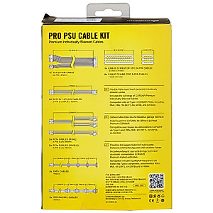 CORSAIR Premium Individually Sleeved PSU Cables Pro Kit for Corsair PSUs – Black, 2 Year Warranty