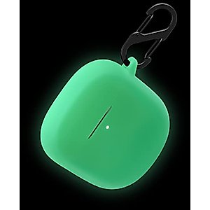 Geiomoo Silicone Case Compatible with Bose QuietComfort Earbuds II, Protective Cover with Carabiner (Luminous Green)