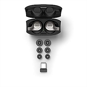 Jabra Evolve 65t True Wireless Bluetooth Earbuds, UC Optimized – Superior Call Quality and Connectivity – Passive Noise Cancelling Earbuds with up to 15 hours of Battery Life with Charging Case