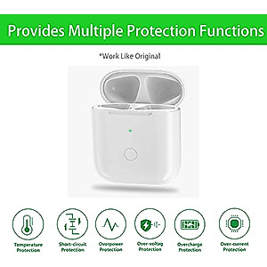 Wireless Charging Case Replacement Compatible with Airpods 1st & 2nd Generation, Charger Cases with Quick-Pairing Sync Button Only for Airpods 1 2 Gen, NO Earbuds, White