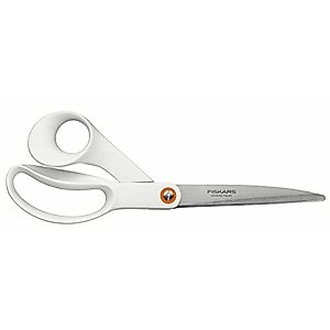 Fiskars Universal Scissors, Total Length: 24 cm, Quality Steel/Synthetic Material, Functional Form, White, 1020414
