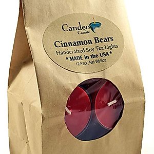 Cinnamon Bear, Scented Soy Tealights (Cinnamon Bear, 12 Pack)