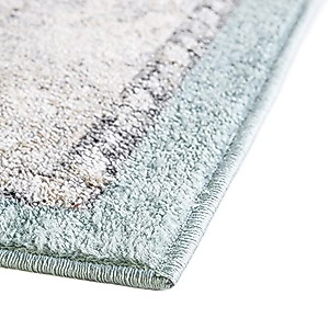 Unique Loom Parker Collection Area Rug - Merakli (9' x 12' Rectangle, Aqua/Beige)