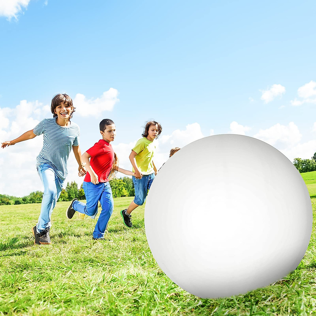 2 Pcs 72 Inch Giant Balloons Round Latex Large Human Egg Balloon Jumbo Balloons Inflatable Air Decorations for Birthday Party Baby Shower Wedding (White)