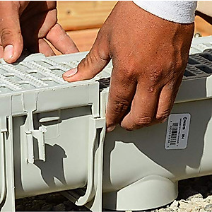 NDS Pro Series Drain Kit 5-1/2 in. X 39-3/8 in. Deep Profile Channel, Galv. Steel Grates, End Caps/Outlet, 5 in, Gray