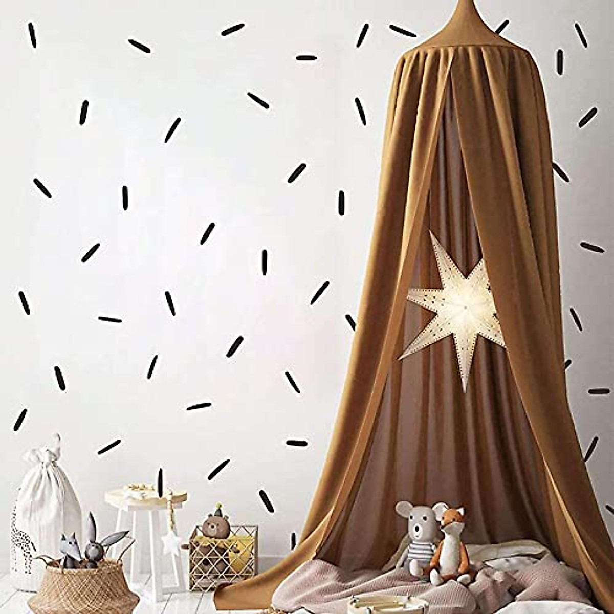 Line Wall Decals Modern Wall Stickers Black Vinyl Stickers for Wall Removable Peel and Stick Wall Decals Irregular Stripe Wall Sticker for Nursery Kids Room Living Room Bedroom Office Terracotta Decor