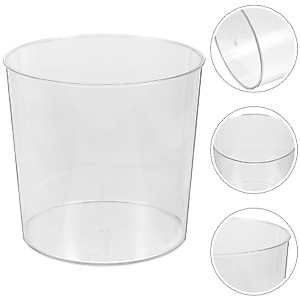 NUOBESTY Clear Desk Trash Can Small Plastic Round Wastebasket Mini Lidless Waste Paper Basket Trash Bin Garbage Container Bin for Home Apartment Office Table