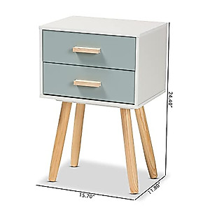 Baxton Studio Giles Nightstands, Oak Brown/Multi-Colored