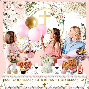 Baptism Decorations for Girls God Bless Party Decorations Floral God ...