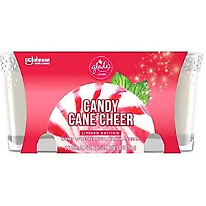 Glade Jar Candles, Fragrance Candles Infused with Essential Oils, Air Freshener Candles, 4 Candles 3.4 Oz (Candy Cane Cheer)