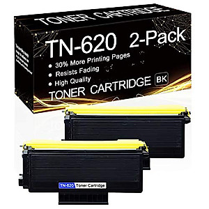 2 Pack TN-620 Black TN620 High-Yield Toner Compatible Toner Cartridge Replacement for Brother HL-5240 HL-5250DNT HL-5270DN HL-5250DN MFC-8370 MFC-8460N MFC-8670DN DCP-8060 DCP-8065DN Printers.