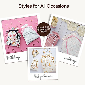 Gather & Knot Drawstring Gift Bags | 20" Large 12" Small | Premium Canvas | Gender Neutral Reusable Fabric Wrap for Wedding, Anniversary, Baby Shower or Birthdays | Heart