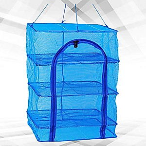 WINOMO House Plants Foldable Drying Net, Dry Rack Hanging Basket, 4 Layers Fish Drying Net, Folding Mesh Hanging Net Rack for Vegetable Dishes Making Drying Rack Clothing