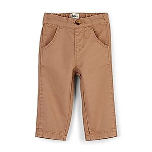 Hatley Baby Boys' Twill Pants, Khaki, 3-6 Months