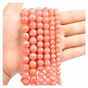 NHBT YU 6/8/10mm Natural Stone Synthetic Red Agate Round Beads Loose Spacer Bead for Jewelry Making DIY Accessories T87 (Color : H8649, Item Diameter : 6mm)