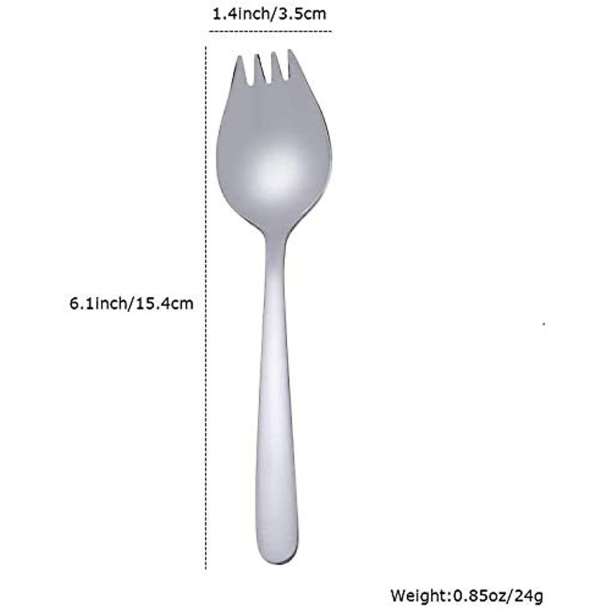 4-pack Sporks Stainless Steel Sporks for Everyday Household Use, 6-Inch/Ice Cream Spoon & Salad Forks, Fruit Appetizer Dessert (rainbow)