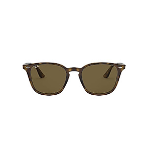 Ray-Ban RB4258 Square Sunglasses, Light Havana/Dark Brown, 50 mm