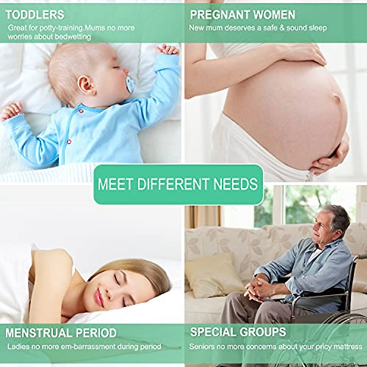 Extra Thick Waterproof Mattress Pad Queen Size Mattress Protector Bed Cover 8-21" Deep Pocket Cooling Quilted Fitted Pillow Top Mattress Topper