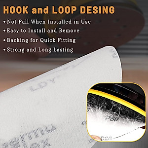 5 inch Sanding Discs Hook and Loop with 90PCS Sandpaper, Soft Foam Buffering Pads, Drill Sanding Attachment, 80/120/180/240/320/400/600/800/1000 Grits Sandpaper for Wood Metal Car Polishing