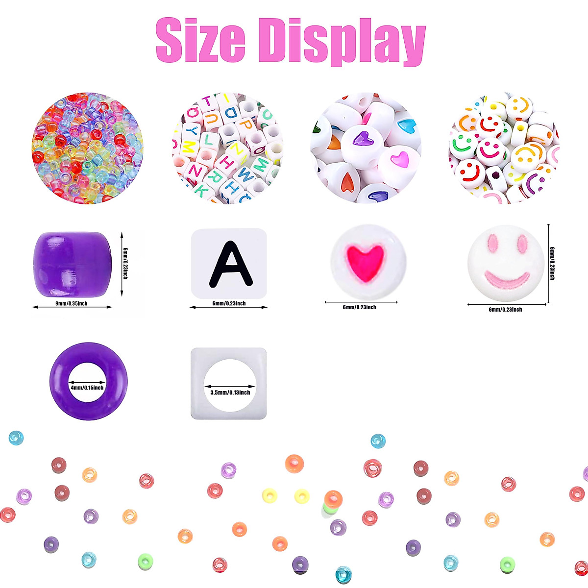 LIS HEGENSA 24 Color Pony Beads Bulk 1000 Pcs,Kandi Beads for Necklace Jewelry Making Hair Braiding,Bracelets Making Kits,Hair Bead,Bracelet Beads,Plastic Beads for Crafts Braids Girls