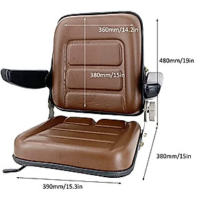 YILIKISS Forklift Seat with Armrest Universal Tractor Seat Comfort Ride Lawn Mower, Garden Tractor UTV/ATV Seat