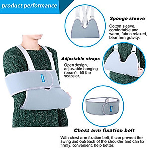 Sonew Arm Sling Shoulder Immobilizer, Rotator Cuff Elbow Support Brace, Rotator Cuff Support Brace, Adjustable Strap Sling, for Men and Women