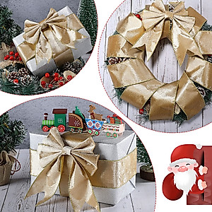 Christmas Velvet Ribbon Satin Ribbon Solid Color Wired Edge Ribbon Gold Trim Wrapping Ribbon Christmas Ribbon Decoration Soft Smooth Craft Ribbon for Bow Making (Gold, 2.5 Inch x 20 Yards)